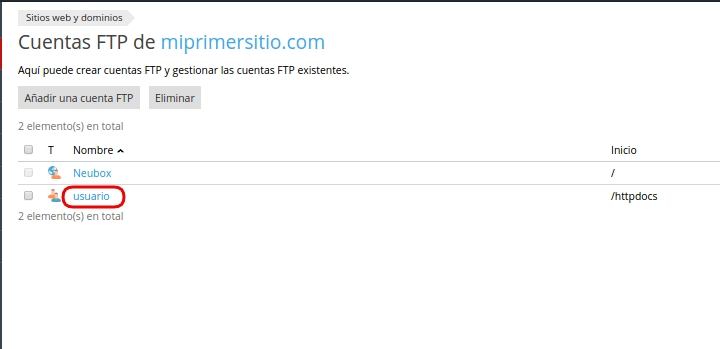 ¿Cómo crear cuentas de usuario FTP desde Plesk? - Tutoriales Neubox